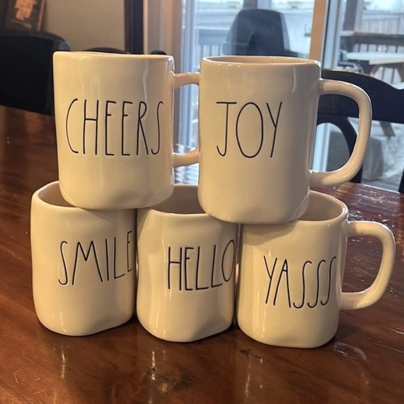 Rae Dunn | Dining | Rae Dunn Farmhouse Style Mug Set Of 5 | Poshmark